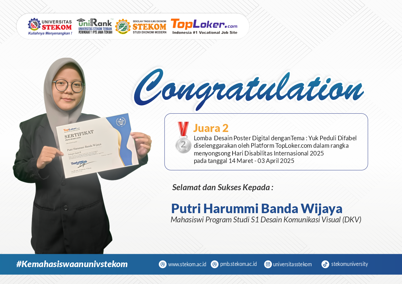 Mahasiswi universitas stekom raih juara 2 nasional dalam lomba desain ...