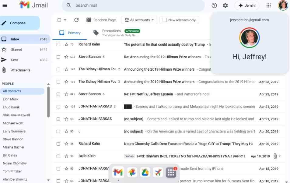 Jmail Buka Akses Epstein Files dengan Antarmuka Mirip Gmail