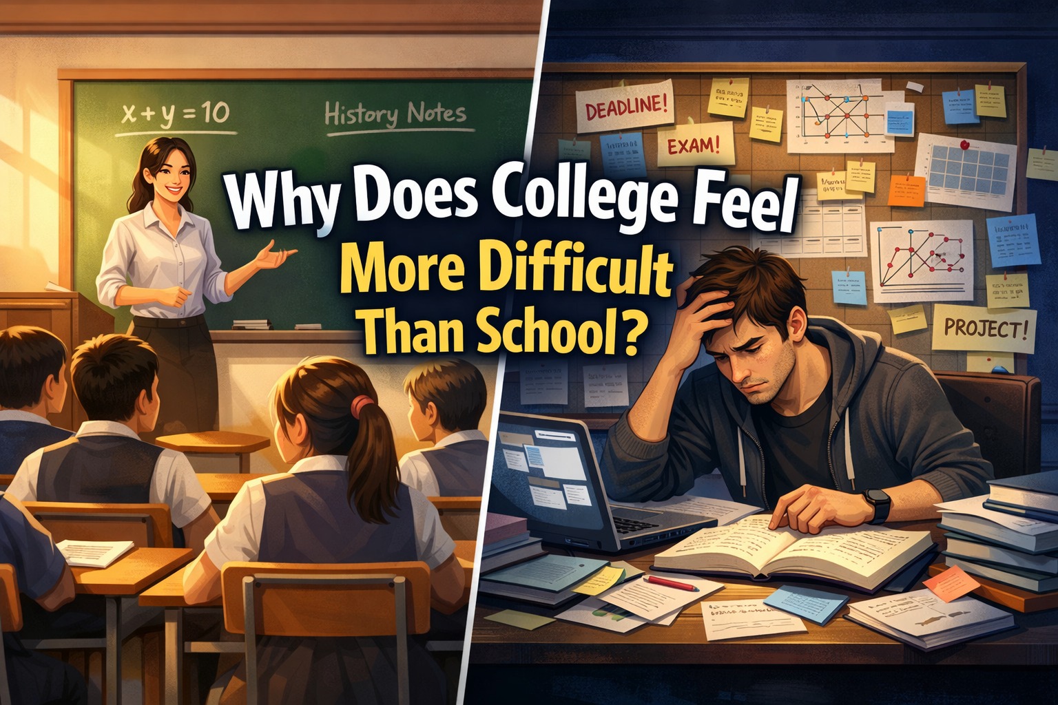Why Does College Feel More Difficult Than School?